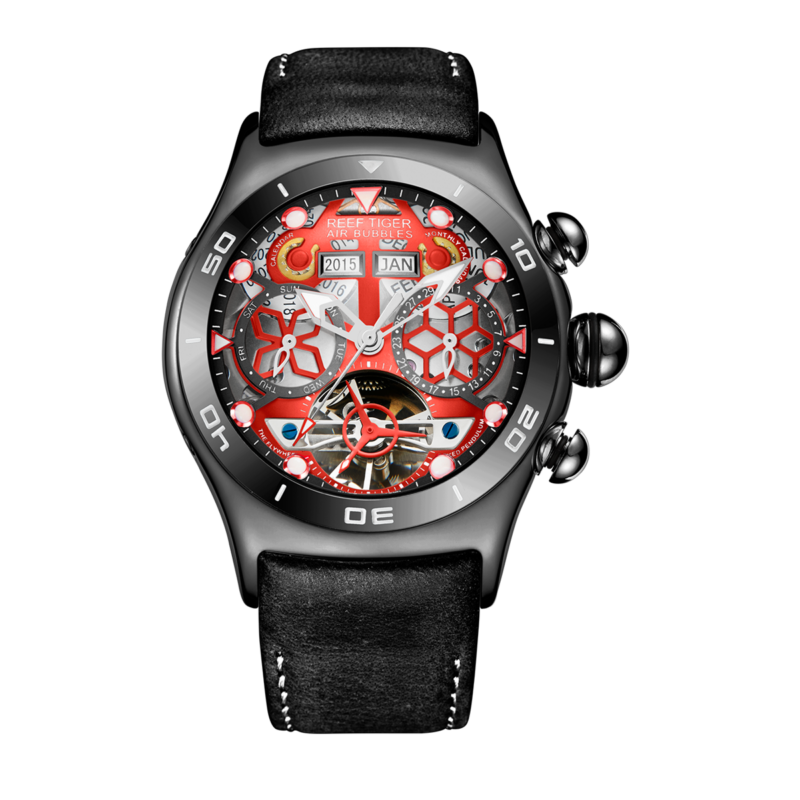 Air Bubble Skeleton RGA703-BRB - Reef Tiger Watches