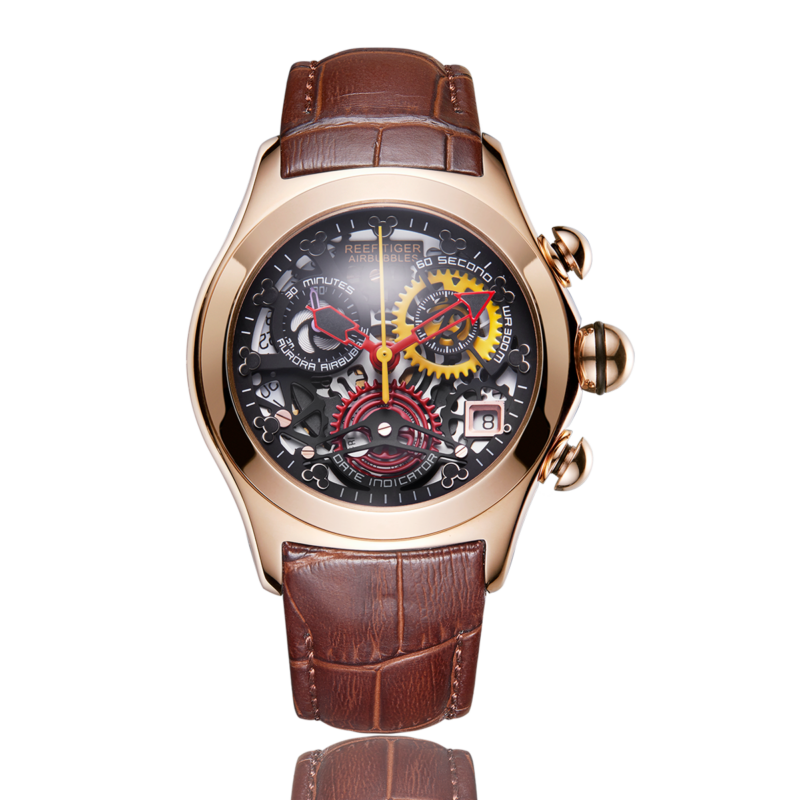 Air Bubble Skeleton RGA7181-PRSB - Reef Tiger Watches