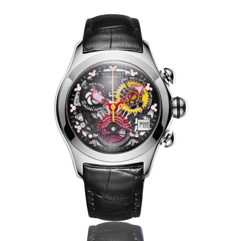 Air Bubble Skeleton RGA7181-YRBW - Reef Tiger Watches