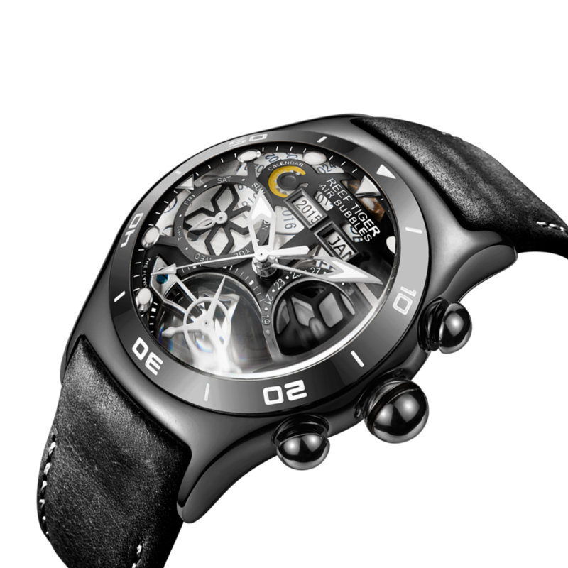 Air Bubble Skeleton RGA703-BBB - Reef Tiger Watches