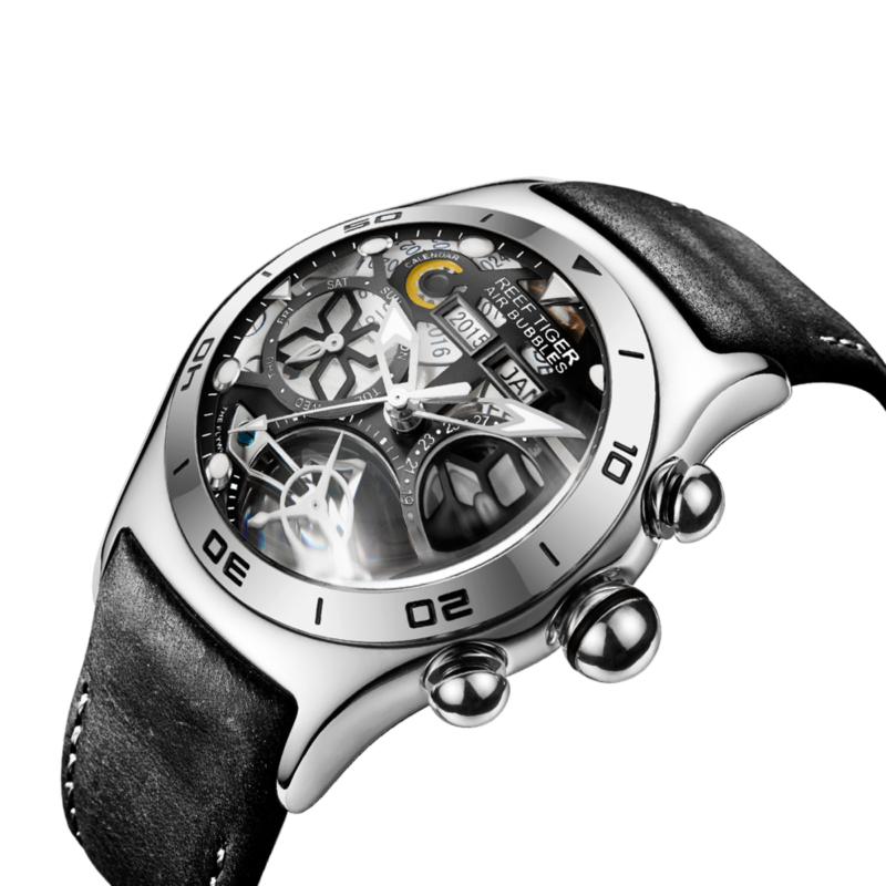 Air Bubble Skeleton RGA703-YBB - Reef Tiger Watches